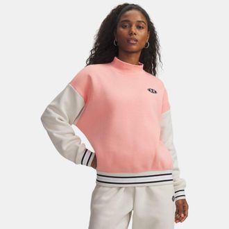 Under Armour Icon Oberteil mit Rundhalsausschnitt f&uuml;r Damen Posh Rosa / Summit Wei&szlig; / Wei&szlig; XXL