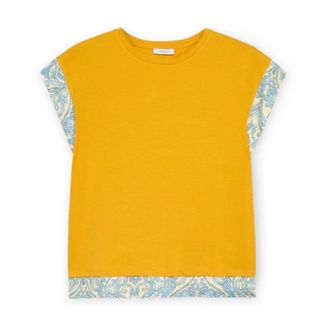 Motivi T-Shirt mit bedruckten Bord&uuml;ren - - Tops - Damen - Gelb - XS