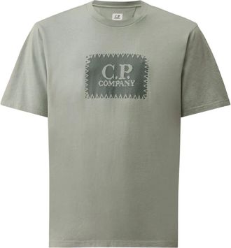 C.P. Company C.p. Company, Homme, Tops, Bleu, Taille: L T-Shirt Logo Manches Courtes 30/1 Jersey