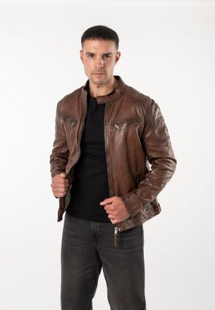 Mauritius Lederjacke MMDreeser (mauritiusHerren26) mit betonter Schulterpartie, Regular Fit