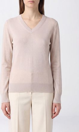 Max Mara S Max Mara Pull &agrave; col en V en pure laine avec finitions c&ocirc;tel&eacute;es et coupe slim