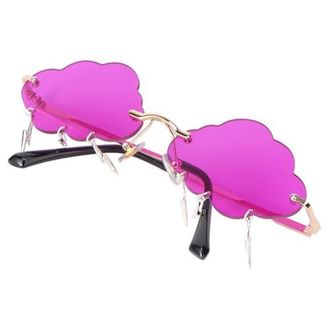 IFUNDOM Lunettes de Soleil Party Cloud sans Monture, Design Unique pour Visage Fin, Protection Rayons Uv, Usage Festif et Photo en Groupe