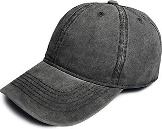TOSKATOK Mens Boys Cotton Classic Adjustable Stonewash Peaked Baseball Cap Hat-1