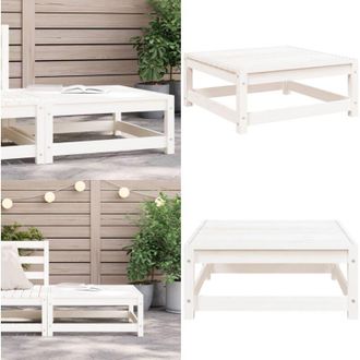 vidaXL Vidaxl - Gartenhocker Wei&szlig; 70x70x30 cm Massivholz Kiefer - Outdoor M&ouml;bel - Gartenstuhl - Gartenbank - Holz Gartenm&ouml;bel - Kiefernholz - Home & Living