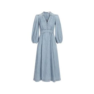 Zimmermann Robe longue &agrave; col V en coton