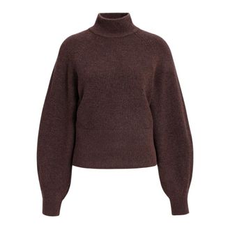 YaYa Yaya - Pull &agrave; col roul&eacute; et manches chauve-souris - Femme - Pulls - Brun - Taille: 38 FR