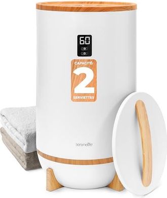 SereneLife Chauffe-Serviettes de Luxe - Seau Chauffant pour Salle de Bain | Arr&ecirc;t Automatique | Support pour Disque Parfum&eacute; | Convient &agrave; 2 Grandes Serviettes