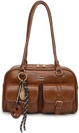 Generic Y2K - Sac &agrave; main pour femme - En cuir synth&eacute;tique - Vintage - Petit sac &agrave; main avec plusieurs poches - Double poche - Sac &agrave; bandouli&egrave;re - Sac &agrave; bandou