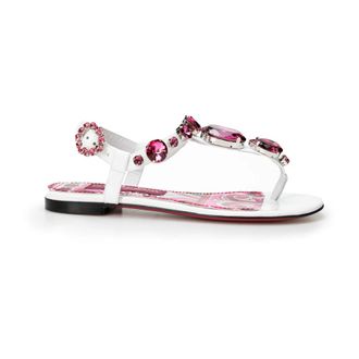 Dolce & Gabbana Wei&szlig;e flache Schuhe mit Pinaforemetal-Breite - - Shoes - Damen - Wei&szlig; - 37 1/2 EU