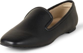 Amazon Essentials Damen Weicher, minimalistischer Slipper, Schwarz Kunstleder, 37.5 EU