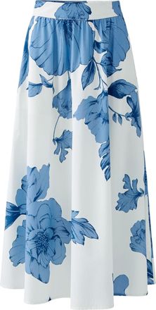 Oui Damen Maxirock Reine Baumwolle a-Shape Floral