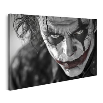 Islandburner Bild auf Leinwand D&uuml;sterer Clown Gesicht Schwarz Wei&szlig; Fotografie Kunstwerk Bilder Wandbilder Poster