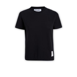 Thom Browne Baumwoll-T-Shirt mit Rundhalsausschnitt - - Tops - Damen - Blau - 2XS