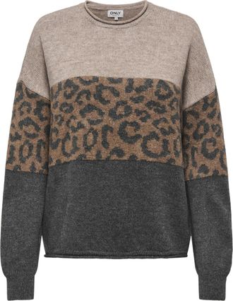 Only Onljade Animal Ls O-Neck KNT Noos