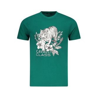 Cavalli Cotton T-Shirt - - Tops - Herren - Gr&uuml;n - 2XL
