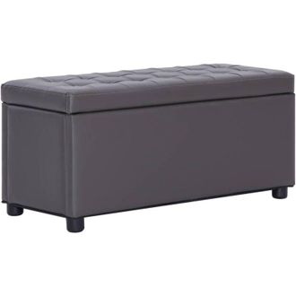 vidaXL Ottoman mit Stauraum 87,5 cm Grau Kunstleder Vidaxl