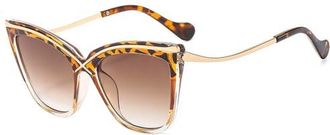 Generic Lunettes de soleil rétro de voyage UV400 populaires tendance en métal vintage pour femmes, lunettes de soleil oeil de chat noir, lunettes de soleil po