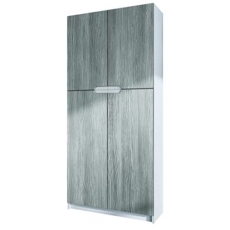 Vladon B&uuml;roschrank Logan V1, Made in Germany, Aktenschrank mit 5 F&auml;chern und 4 T&uuml;ren, Wei&szlig; matt/Avola-Anthrazit (82 x 185 x 37 cm)