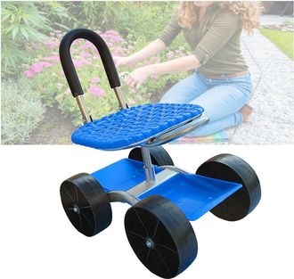 Generic H&ouml;henverstellbarer Rollhocker Mit Werkzeugablage, 360&deg; Drehbarer Sitz 3/4-R&auml;dern, for Rasen, Hof Und Gartenbepflanzung(3-Wheeled)