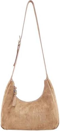 Fredsbruder Cuir sac &agrave; &eacute;paule bandouli&egrave;re Velvet Wild Midi Hobo Camel marron clair