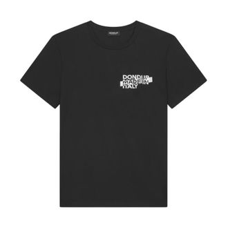 Dondup Homme, Tops, Noir, Taille: XL T-shirt Noir &agrave; Logo Imprim&eacute; Manches Courtes