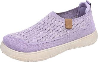Generic Mocassins plats &agrave; enfiler pour femme - Pieds larges - Chaussures de loisirs - Confortables - Antid&eacute;rapantes - Semelle souple - Chaussures de randonn&eacute;e