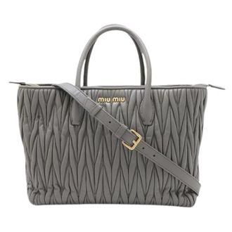 Miu Miu Pre-owned Leder Matelass&eacute; 2Way Handtasche - - Pre-owned - Damen - Grau - ONE SIZE