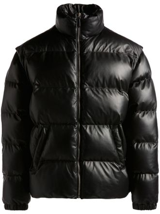 Bally Wattierte Lederjacke mit Stehkragen - Schwarz