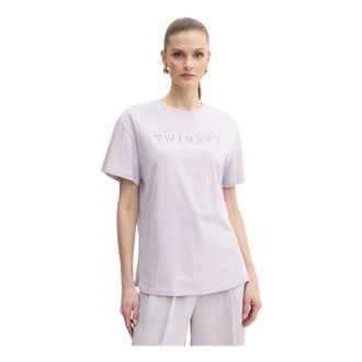 Twinset Logo T-Shirt - - Tops - Damen - Lila - XS