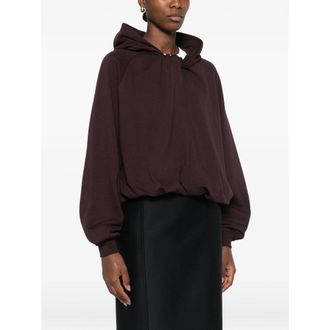 Dries Van Noten Cotton Jersey with Twist Detail Hoody - Brown