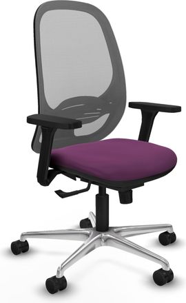 Piqueras y Crespo Cilanco B&uuml;rostuhl mit 3D-Armen, h&ouml;henverstellbare Lendenwirbelst&uuml;tze, ausgestattet mit 3 Positionen und Schneideschaum, Grau/Violett