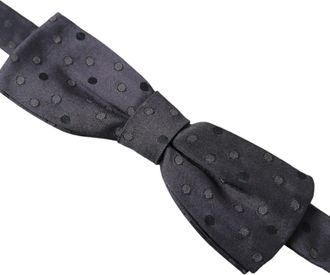 Dolce & Gabbana Blue Polka Dot Silk Adjustable Neck Men Papillon Bow Tie