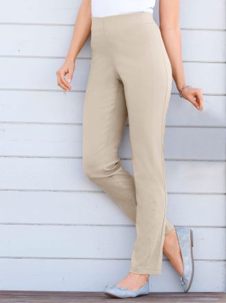 Stehmann Dehnbund-Hose STEHMANN, Damen, Gr. 255, Extrakurzgr&ouml;&szlig;en, beige (sand), 72% Viskose, 25% Polyamid, 3% Elasthan, unifarben, lang, Hosen, Topseller