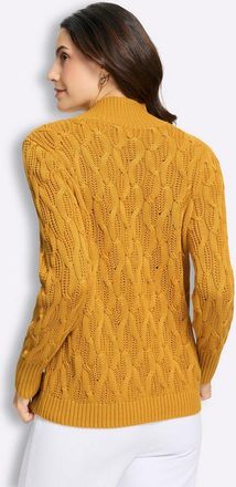 Witt Strickpullover Stehkragen-Pullover Langarm Zopfmuster