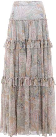 Etro Maxirock mit Print - Nude