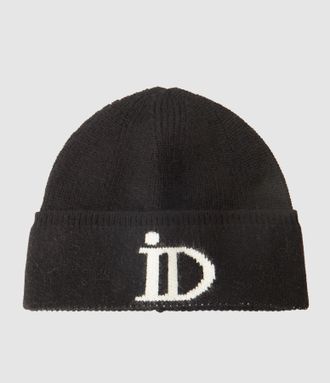 Ida Degliame Bonnet Abysse Cachemire Noir Blanc