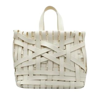 Jil Sander Pre-owned Woven Leather Tote - - Pre-owned - Damen - Wei&szlig; - ONE SIZE