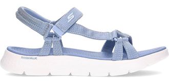 Skechers Damen Go Walk Flex Sublime Schiebe-Sandalen, Blue Textile, 39 EU