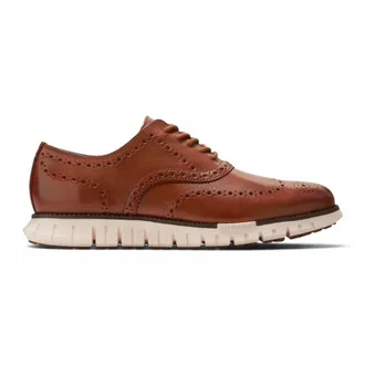Cole Haan Herren ZeroGrand Wingtip Oxford Trainer Braune Lederschuhe - C39602