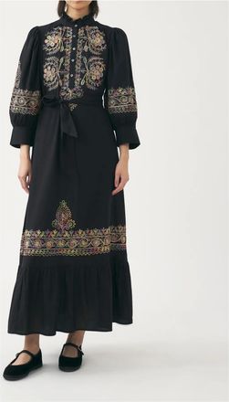 Antik Batik Robe Longue Neil Brod&eacute;e Double Gaze Antik Batik