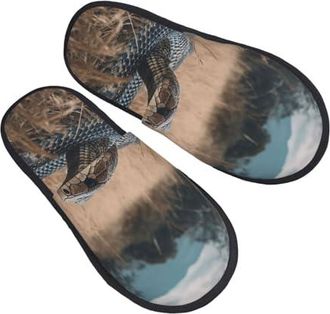 Generic Chaussons Serpent Attendant Sa Proie Lavables Pantoufles Confortable Slippers Pour Unisex La Maison Hôtels M