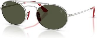 Ray-Ban Rb3775m Scuderia Ferrari Collection Sonnenbrillen Silber Fassung Grün Glas 54-20
