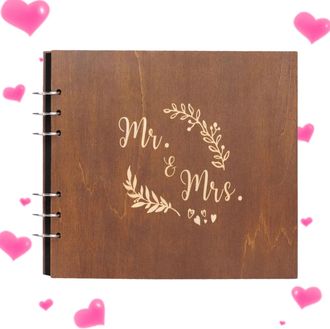 Generico G&auml;stebuch f&uuml;r Hochzeiten, Einband, Holzeinband, Zubeh&ouml;r f&uuml;r die Registrierung, Hochzeitsb&uuml;cher f&uuml;r die Unterschrift von G&auml;sten, zum Jahrestag, Geburts