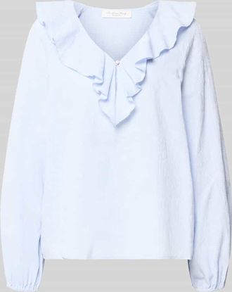 Christian Berg Regular Fit Bluse mit V-Ausschnitt und Volants