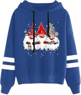 Generic Pull De Noel Femme Pull Noel Femme Sweat Noel Coupe Cool Confortable Sweat Capuche Imprimé Manches Longues Col Rond Décontracté Sportif Tendance Quoti