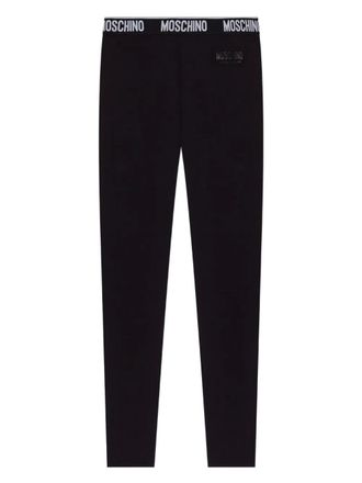 Moschino legging à taille logo - Noir