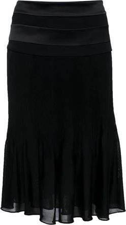 Giorgio Armani jupe en soie à coupe évasée - Noir