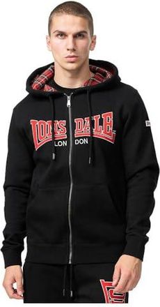 Lonsdale TARANSAY Sweatshirt à Capuche, Noir/Rouge/Gris, XL Homme