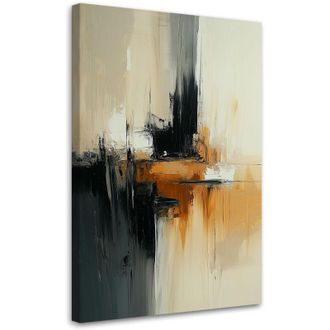 Artgeist Tableau d&eacute;co Abstraction beige orange noir 60x90