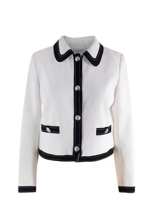 Claudie Pierlot White Contrast Trim Jacket Size XS